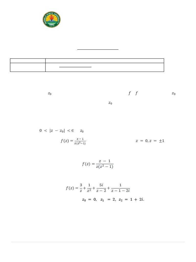 Module 7 Residues and Poles Copy | PDF | Mathematical Analysis | Complex Analysis