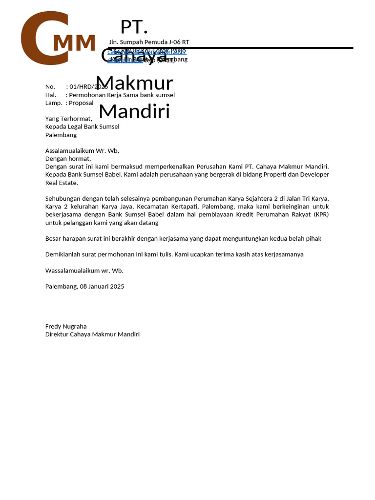 Surat Permohonan Pks Bri | PDF