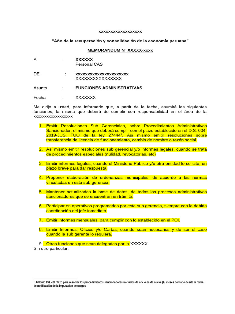 Funciones Administrativas en Perú | PDF