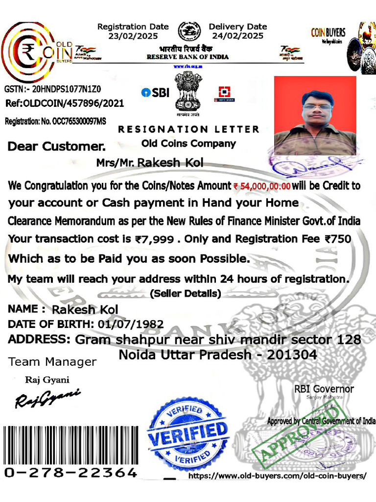 Registration of Rakesh Kol | PDF