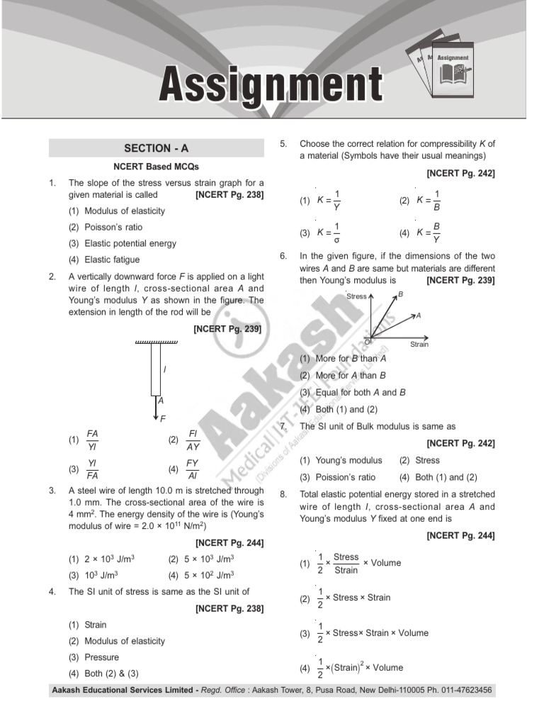 Aakash Solids | PDF | Young's Modulus | Elasticity (Physics)