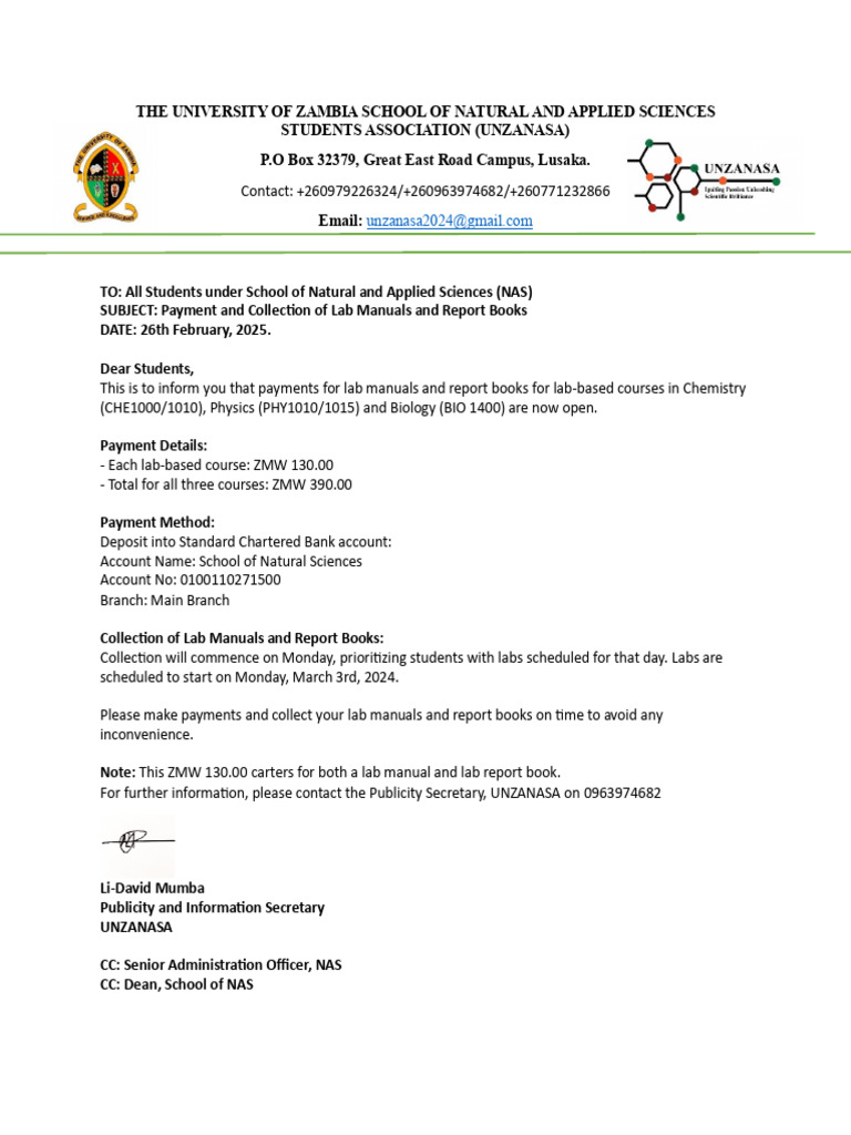 First Year Lab Manual Notice | PDF