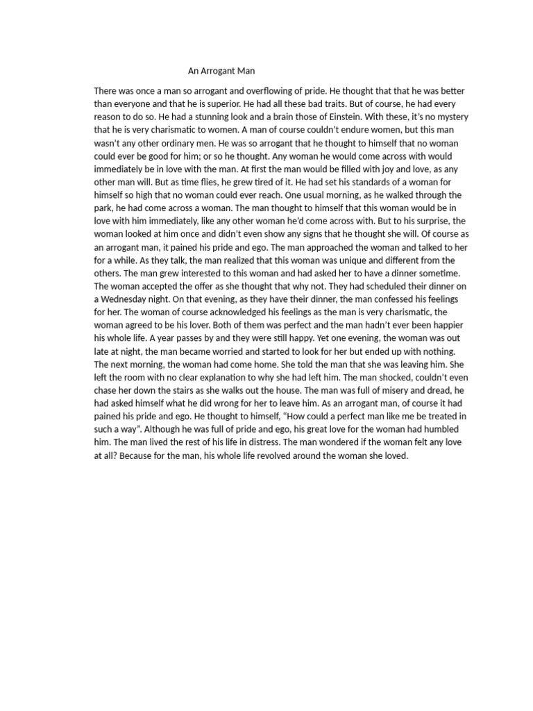 The Arrogant Man's Love Lesson | PDF
