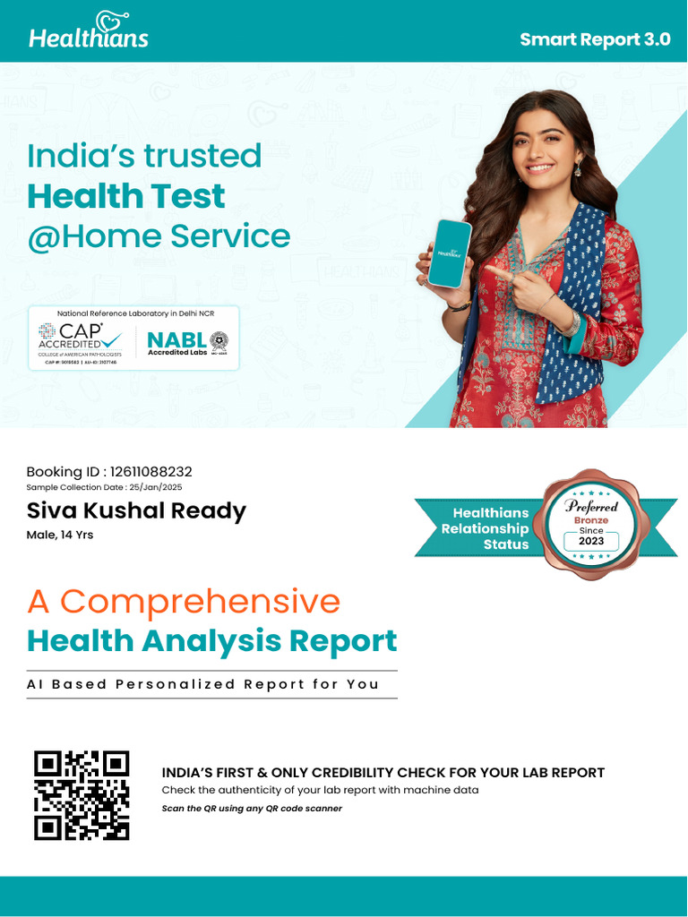 Health Analysis Report for Siva Kushal | PDF | Glycated Hemoglobin ...