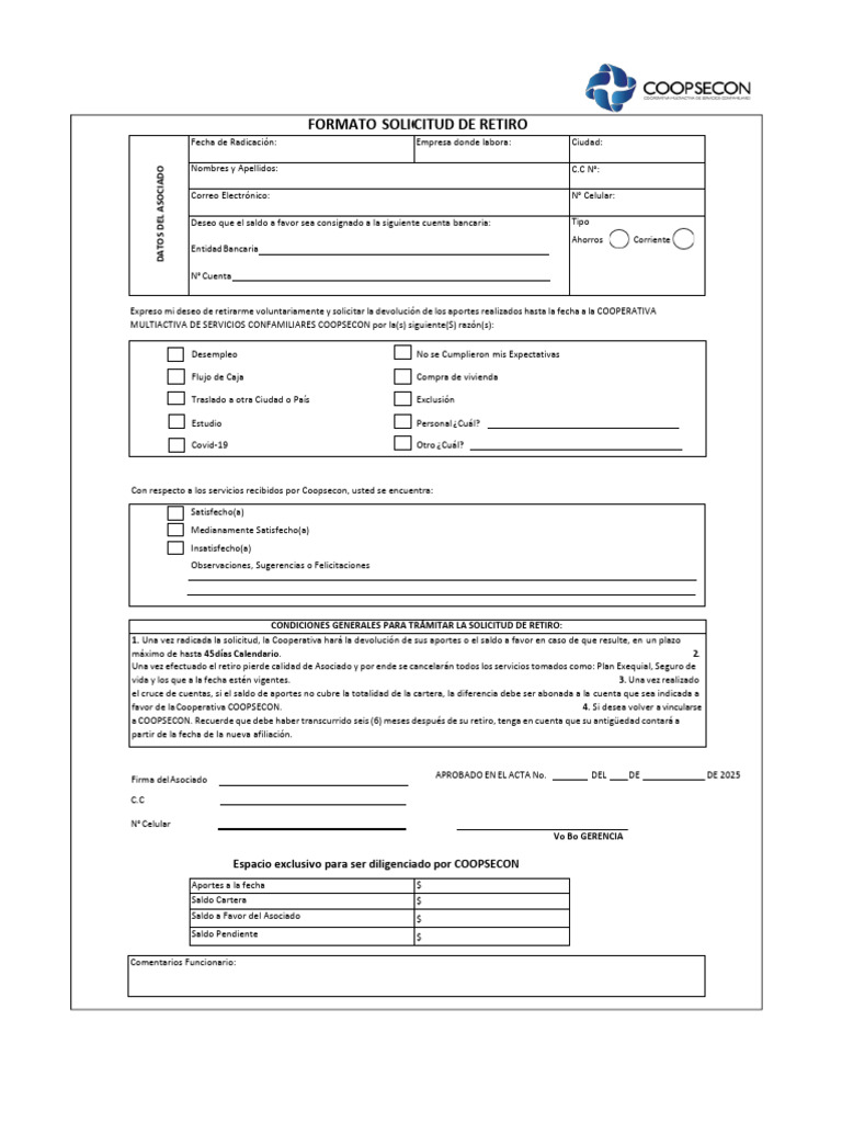 FORMATO RETIRO 2025 (1) | PDF