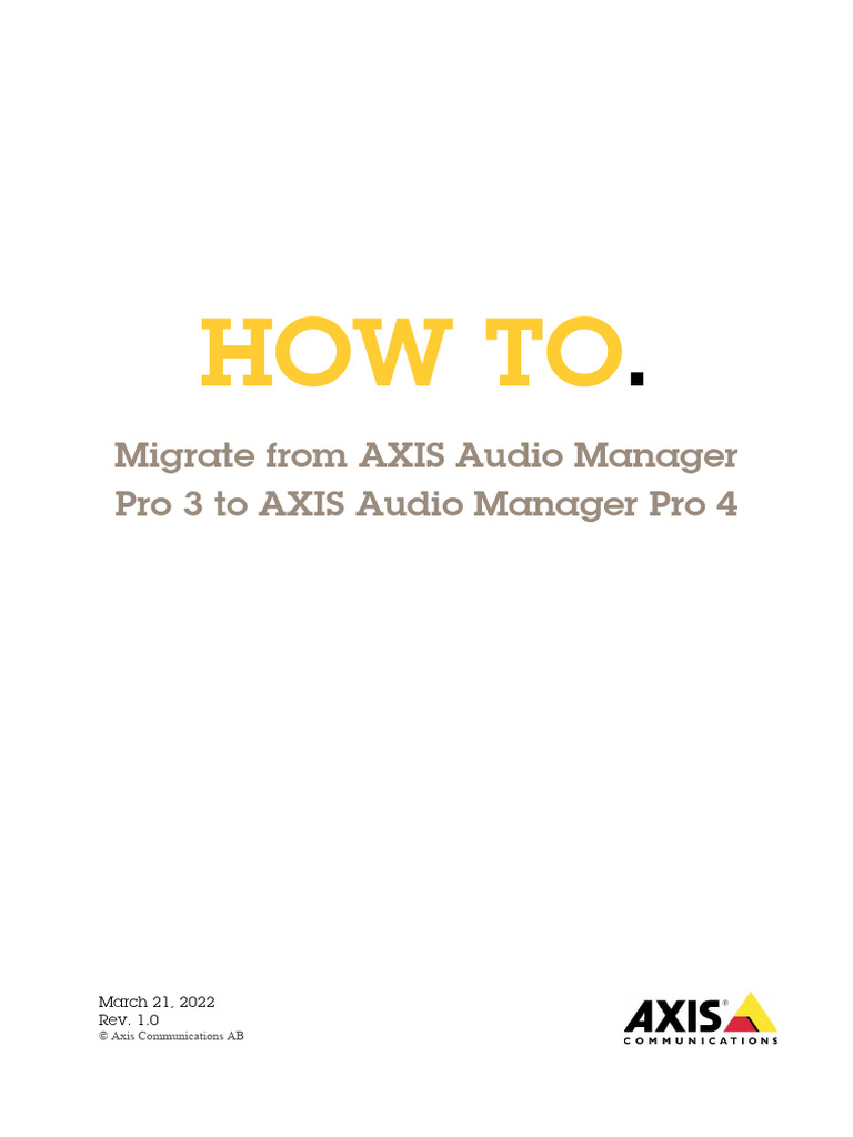 Migrate From AXIS Audio Manager Pro 3 To AXIS Audio Manager Pro 4 | PDF | Session Initiation ...