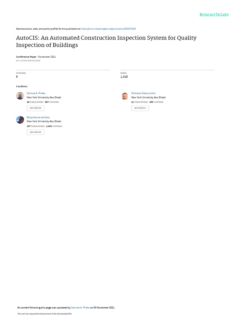 AutoCIS - An Automated Construction Inspection System For Quality ...