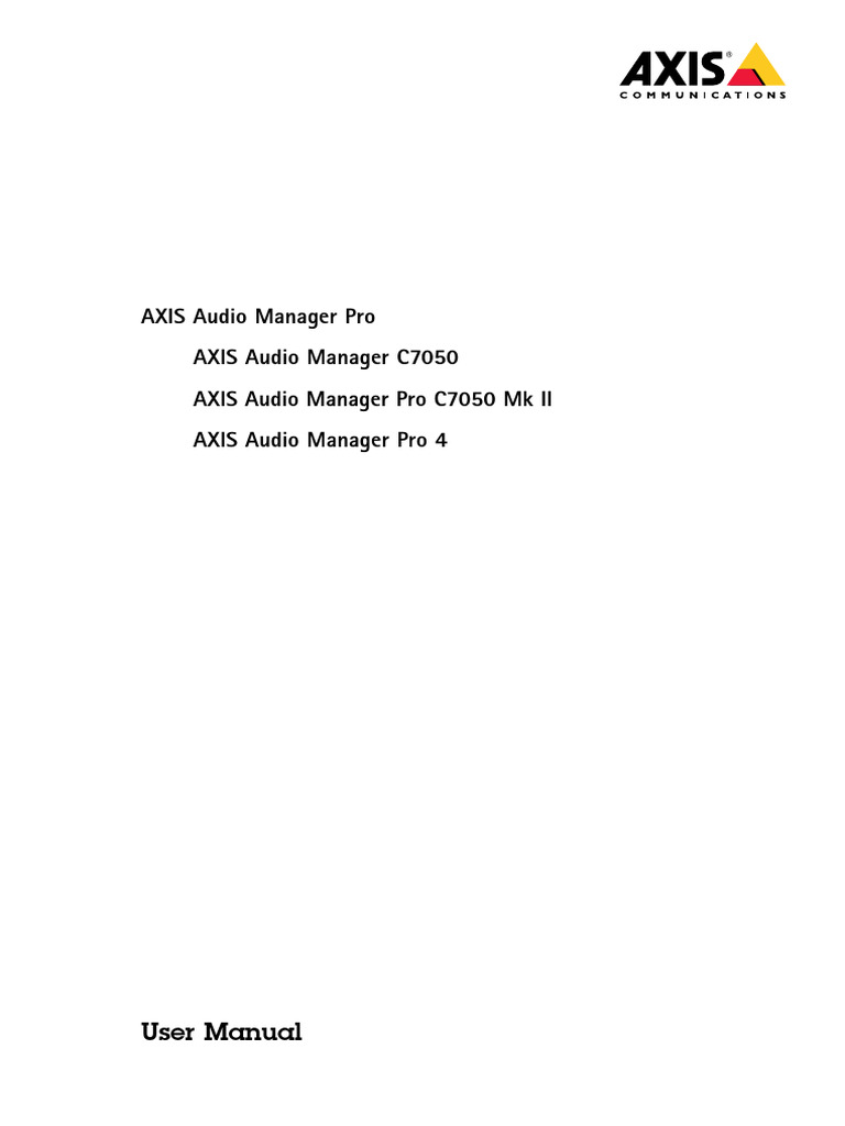 Axis Audio Manager User Manual | PDF | Session Initiation Protocol ...