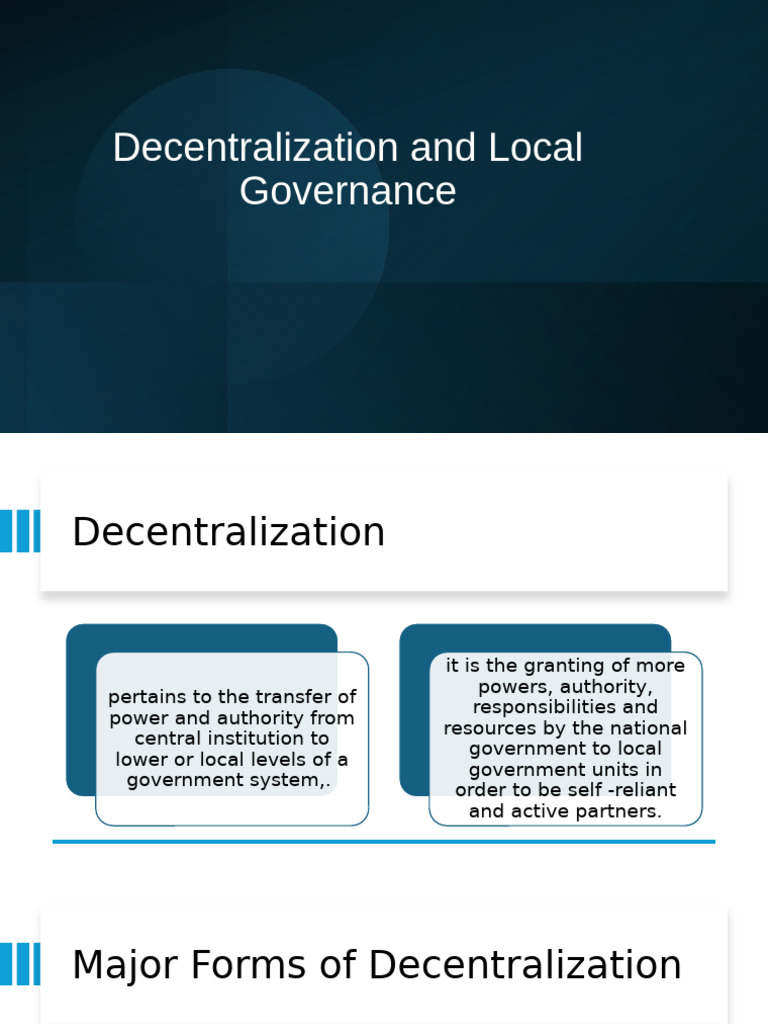 Decentralization and Local Governance | PDF | Devolution | Governance