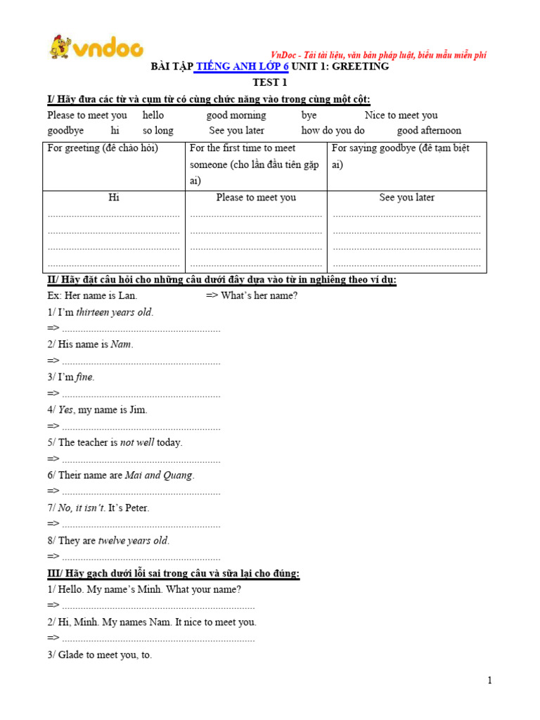 bai-tap-tieng-anh-lop-6-theo-tung-unit | PDF