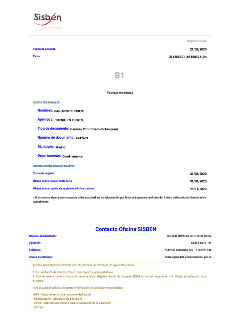 Sisben Dari | PDF | Colombia