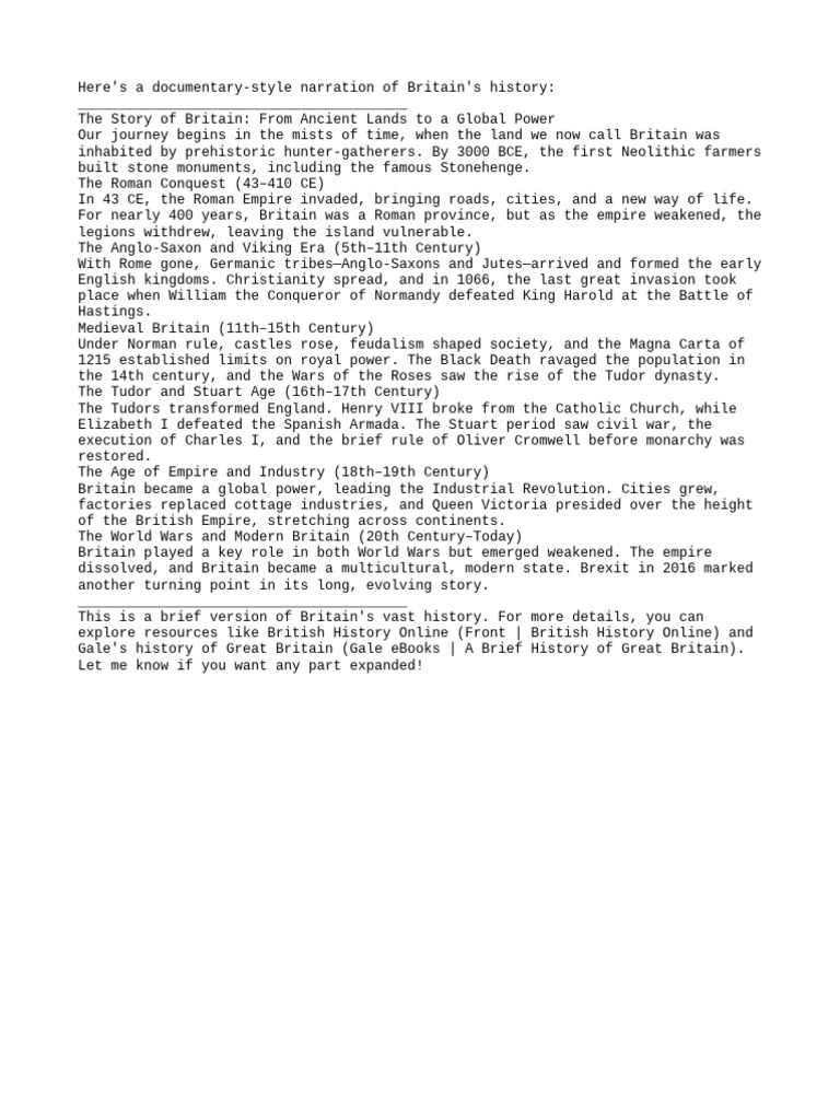 A Brief History of Britain | PDF