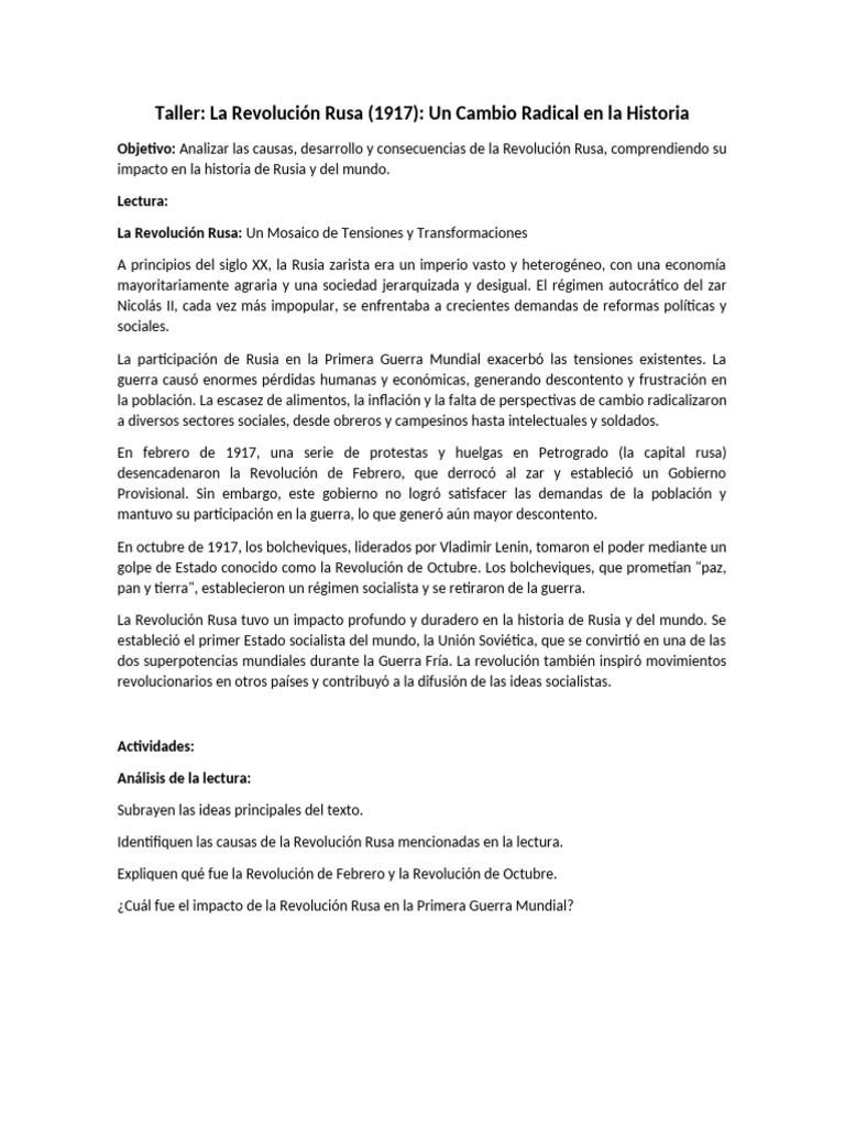 La Revolucion Rusa | PDF