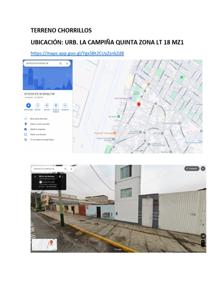 TERRENO CHORRILLOS KETA | PDF