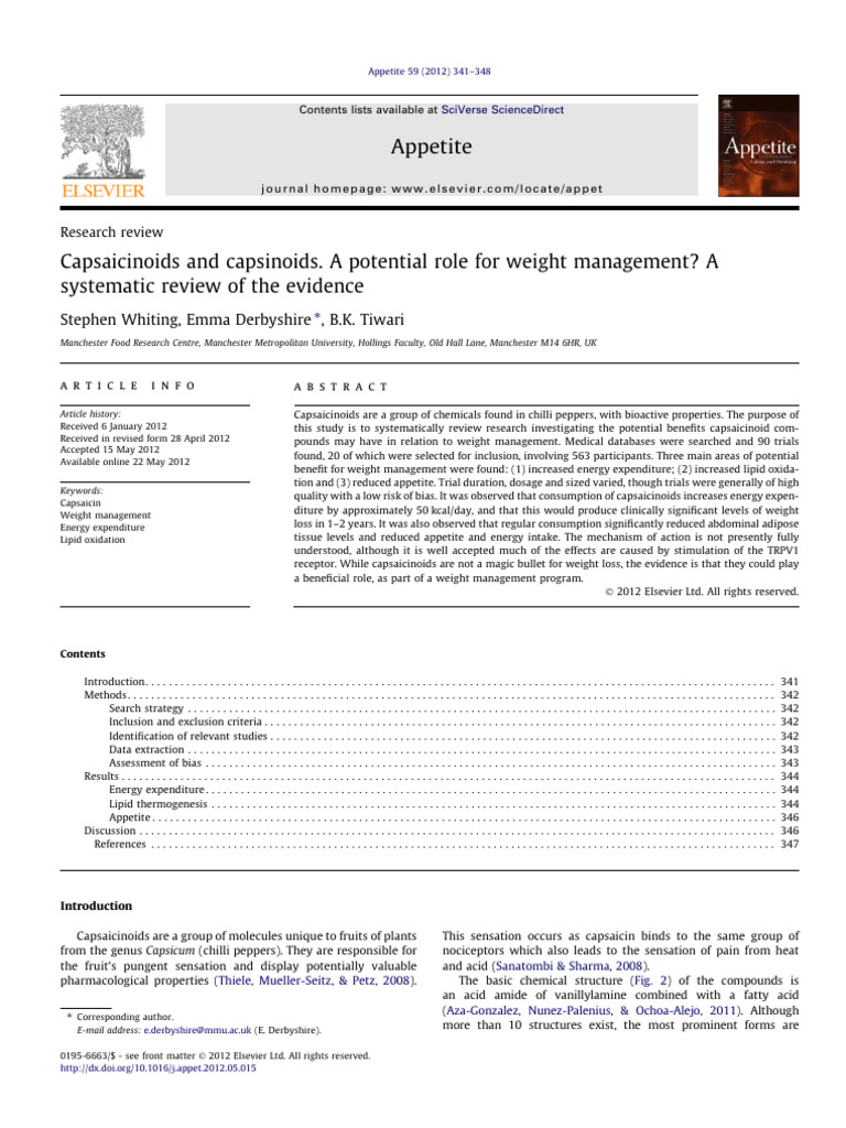 Capsaicinoids and Capsinoids | PDF | Capsicum | Nutrition