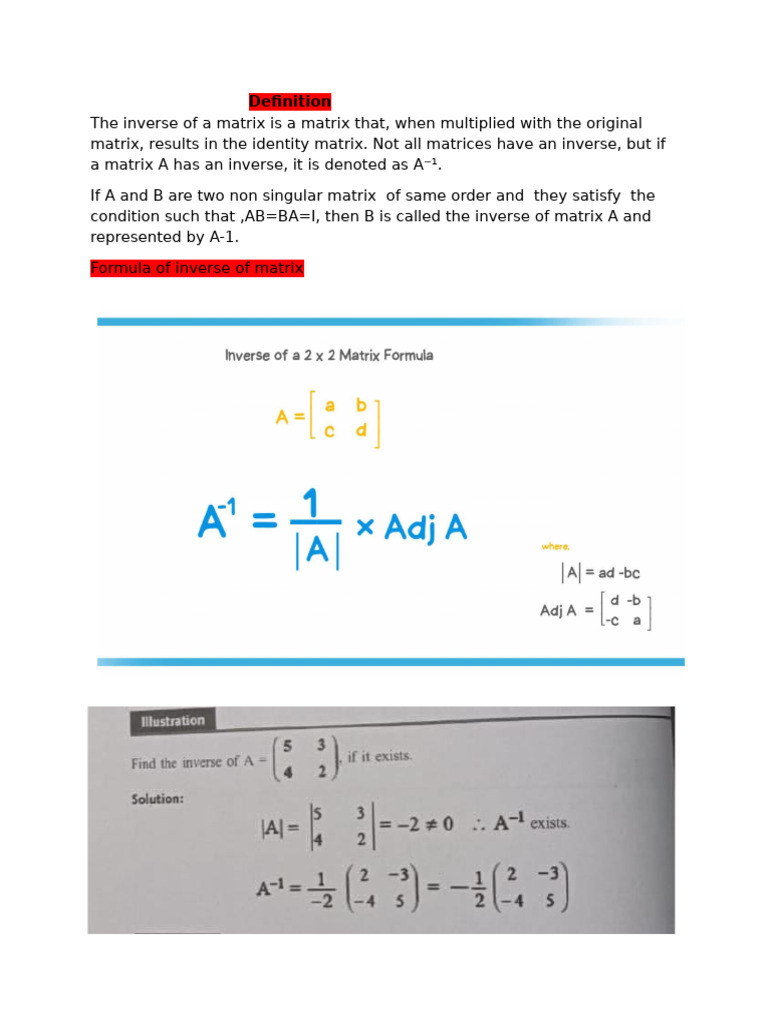 Matrix Inverses Explained | PDF
