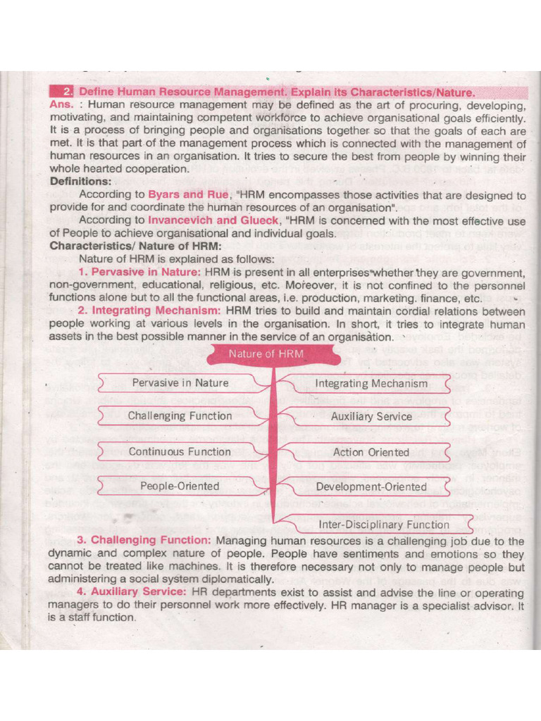 HRM Unit-1 Upto 6 Questions | PDF