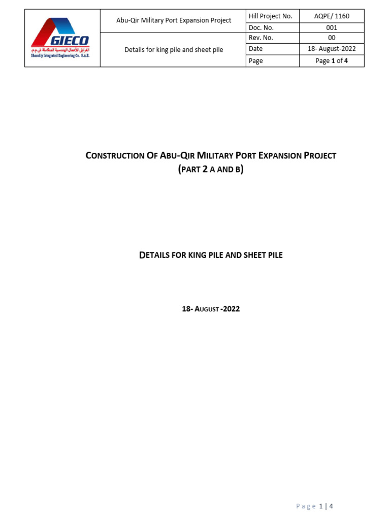 Details For King Pile and Sheet Pile | PDF | Deep Foundation | Building ...