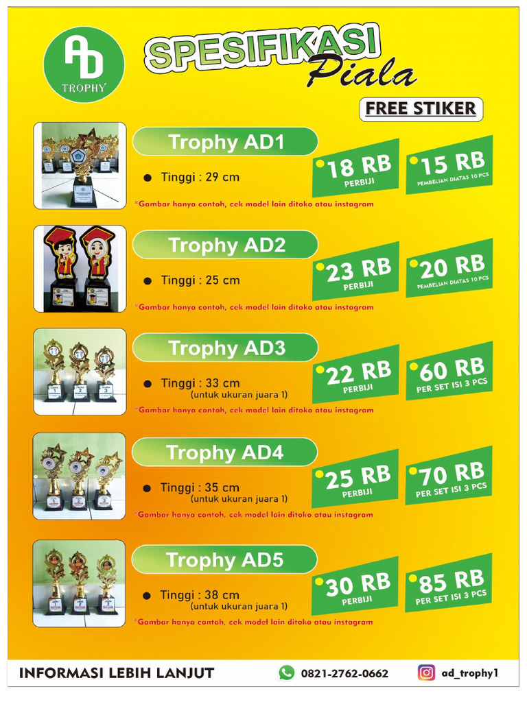 PRICE LIST TROPHY CUSTOM FULL 124 New | PDF