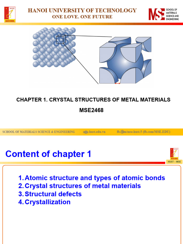 Ch1. Crystal structures of metal material-final (1) | PDF | Chemical Bond | Crystal Structure
