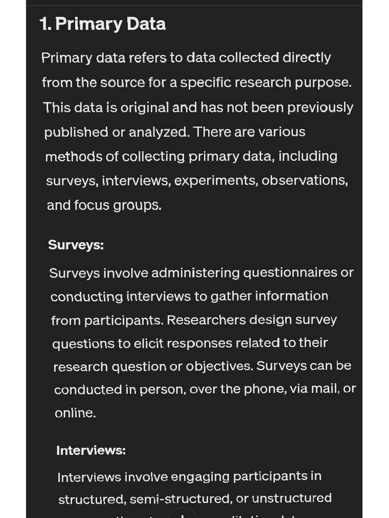 Primary and Secondary Data | PDF