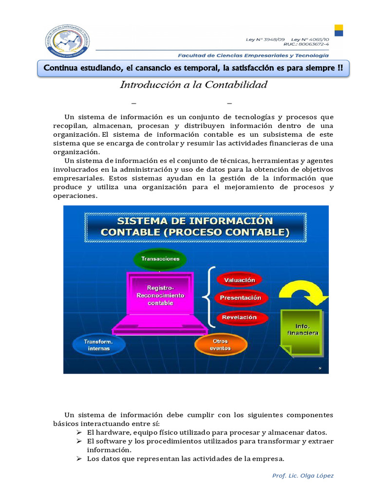 Sistema Contable y su Función en la Organización | PDF | Sistema de ...