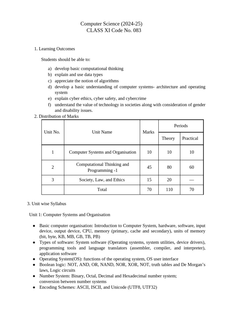 Computer_Science_SrSec_2024-25 | PDF | Byte | Control Flow