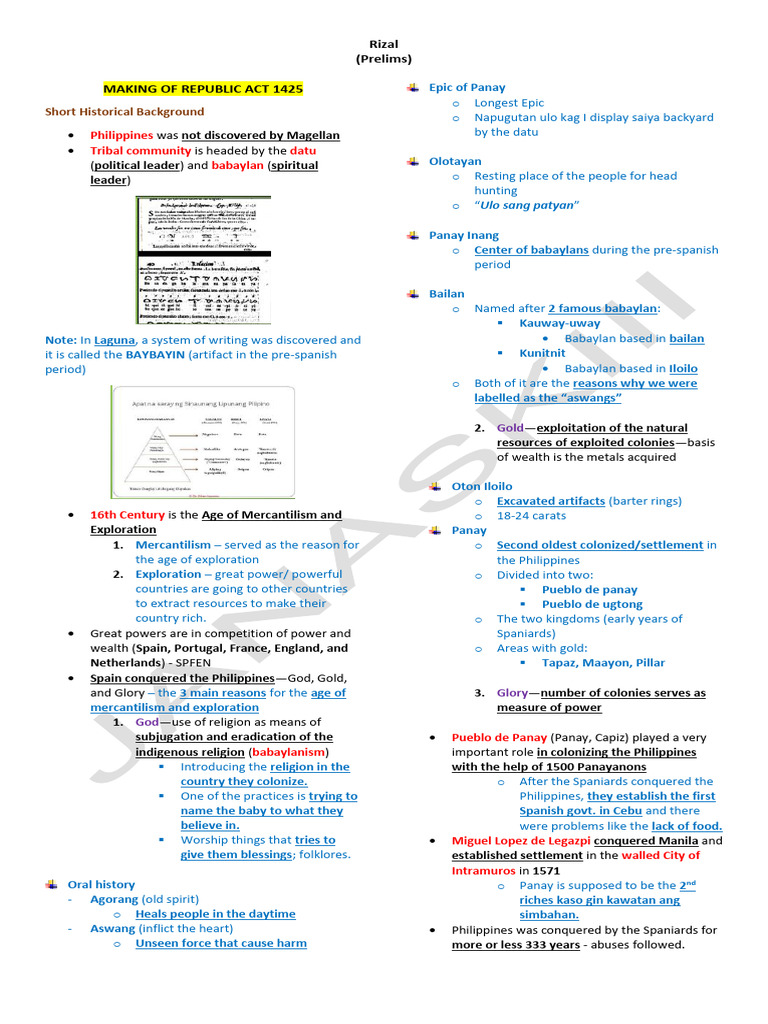 Rizal Prelims | PDF | Philippines