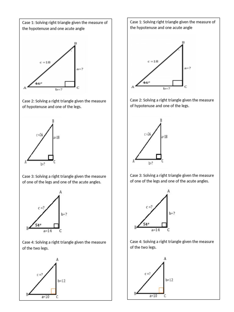 Right Triangle Solutions Guide | PDF