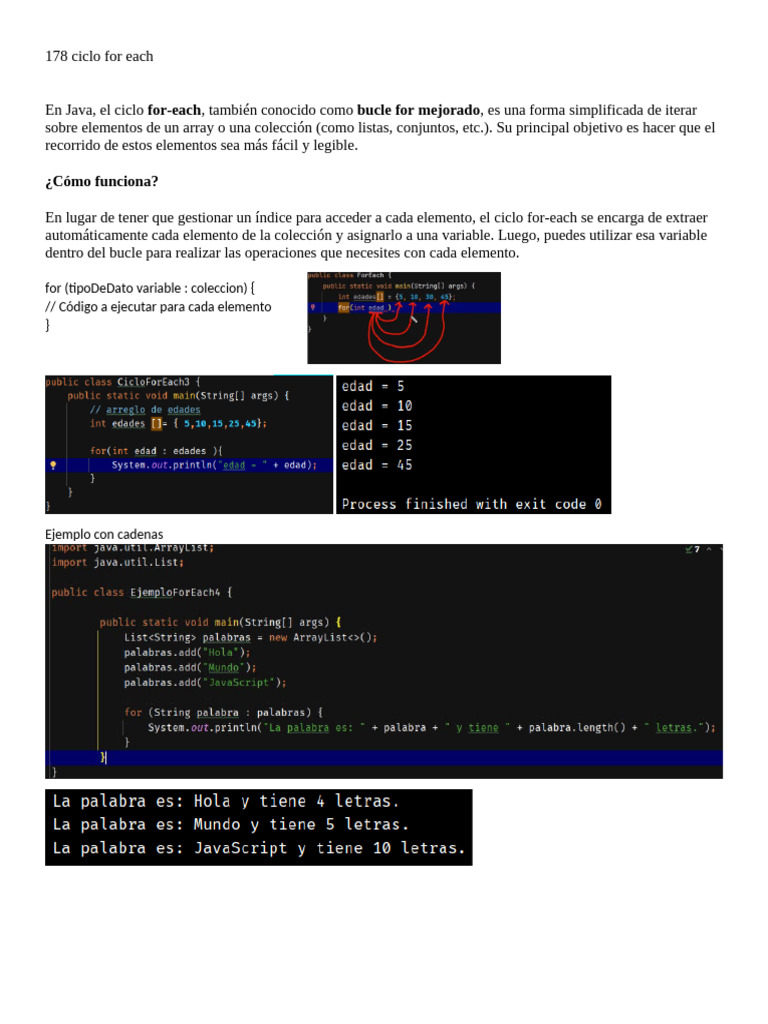 178 Ciclo For Each | PDF