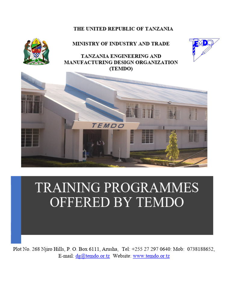 TEMDO Training Programs in Arusha | PDF | Numerical Control | Welding