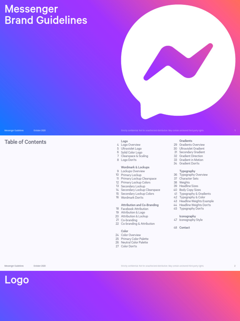 Messenger Brand Guidelines Overview | PDF | Logos | Typefaces