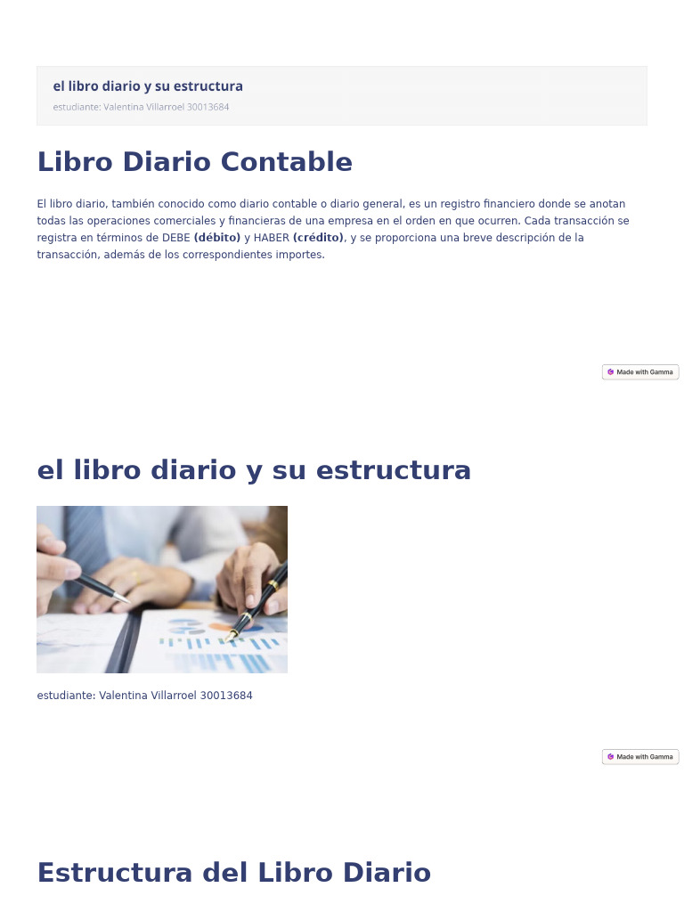 Estructura del Libro Diario Contable | PDF