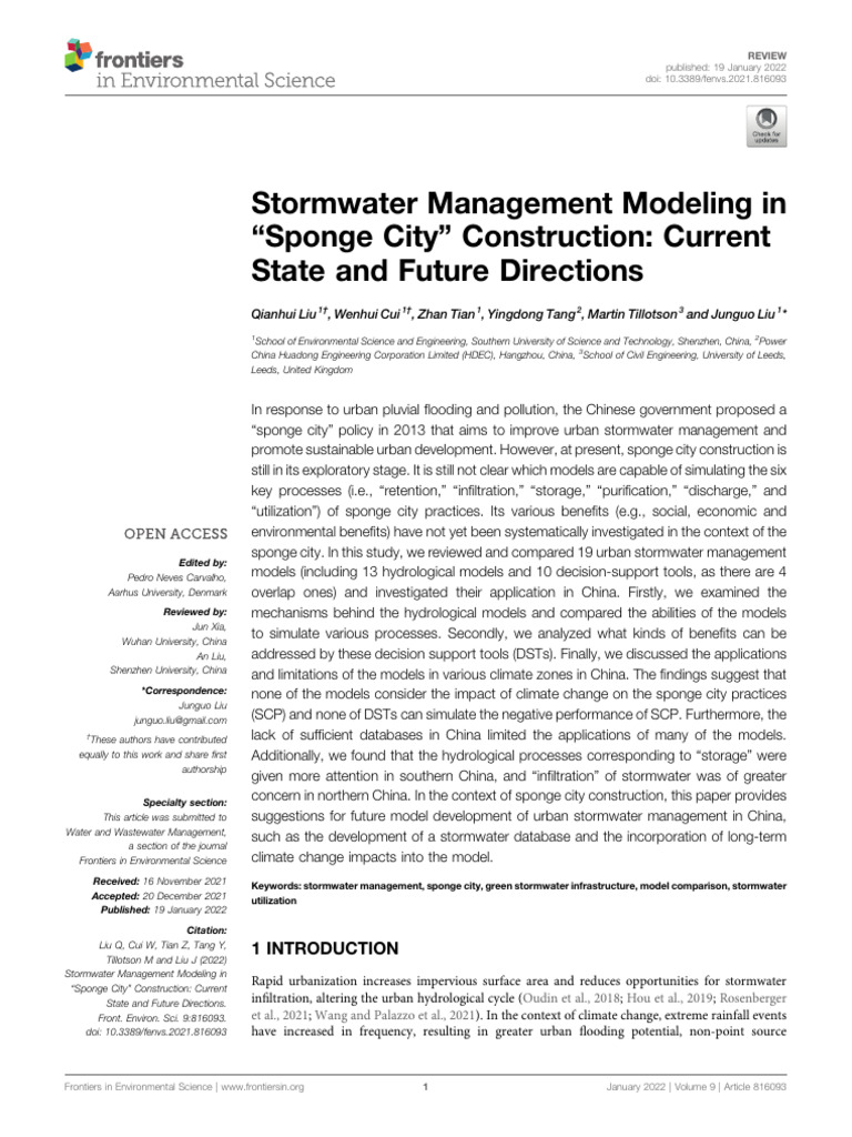 Sponge City Stormwater Management Models | PDF | Stormwater | Surface ...