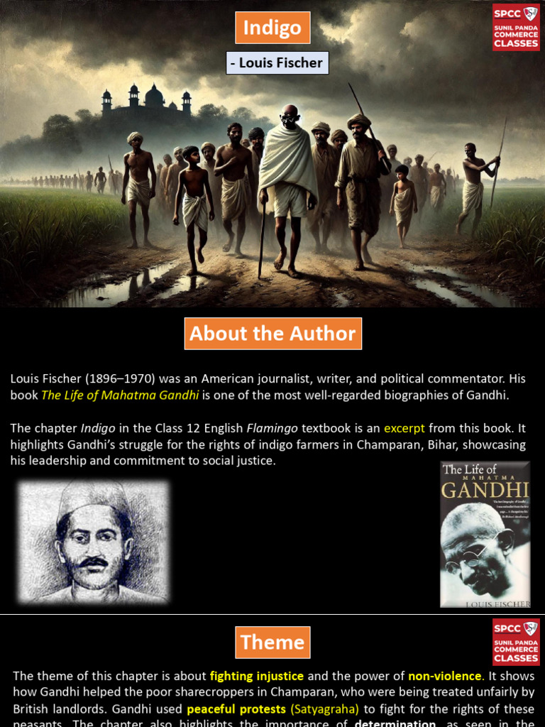 Indigo (Summary + Imp Questions) | PDF | Mahatma Gandhi | British Raj