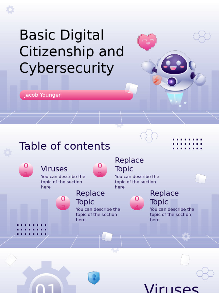 Basic Digital Citizenship and Cybersecurity Template | PDF