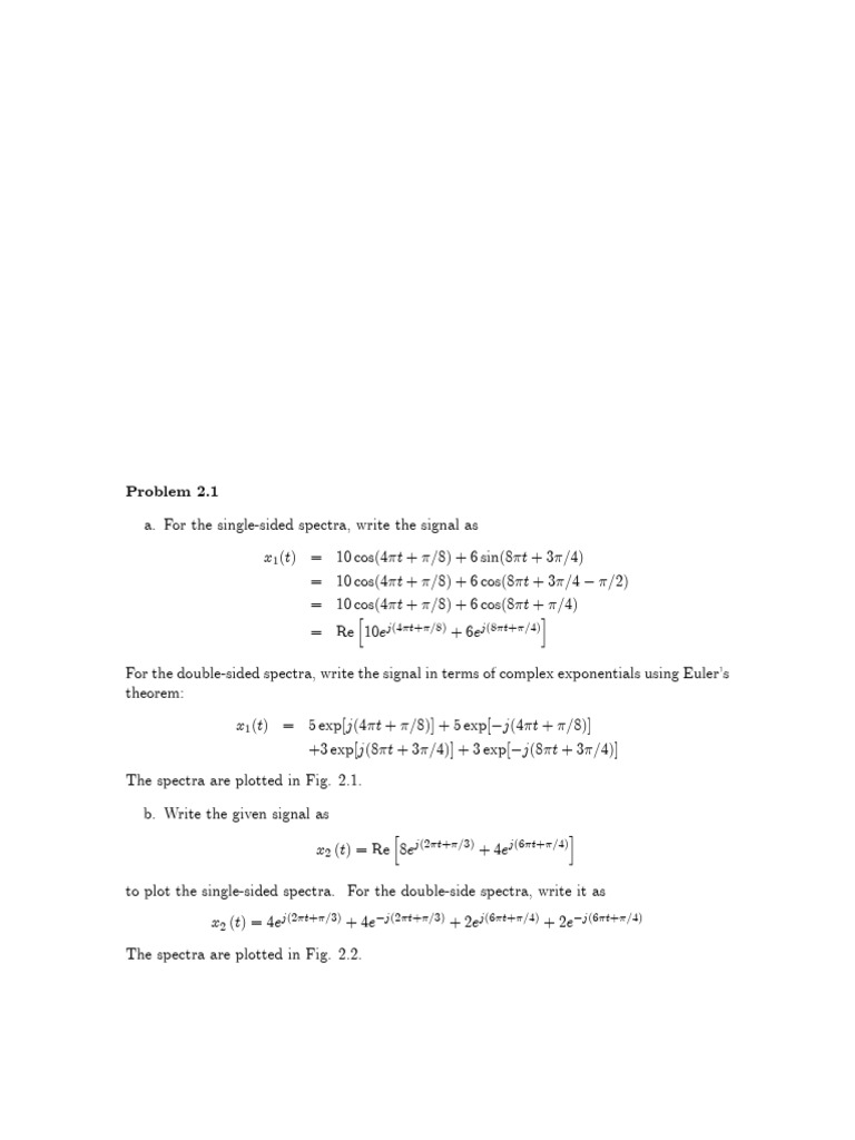 Solutions Practice Questions On Fourier and Hilbert Transforms | PDF ...