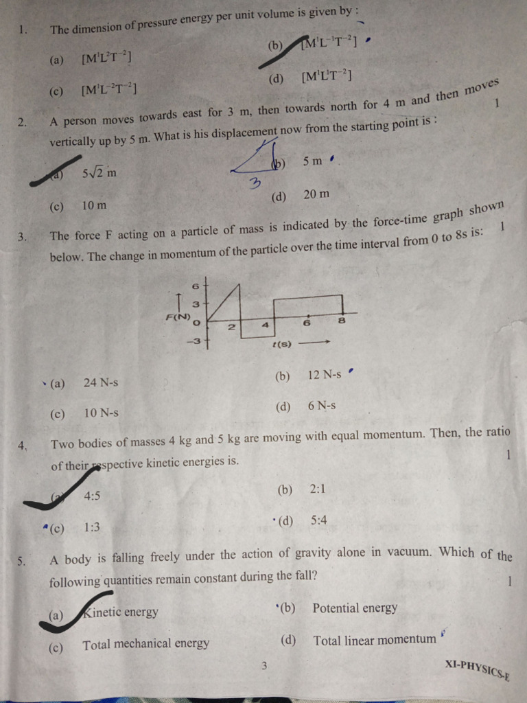 Class 11th Physics Final Exam | PDF