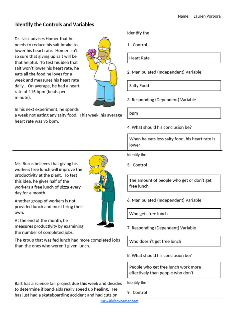 Identifying Controls and Variables in Experiments | PDF | Heart Rate | Heart