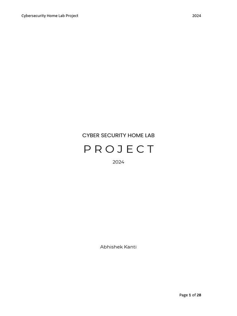 Cybersecurity Homelab Project Pdf Security Computer Security