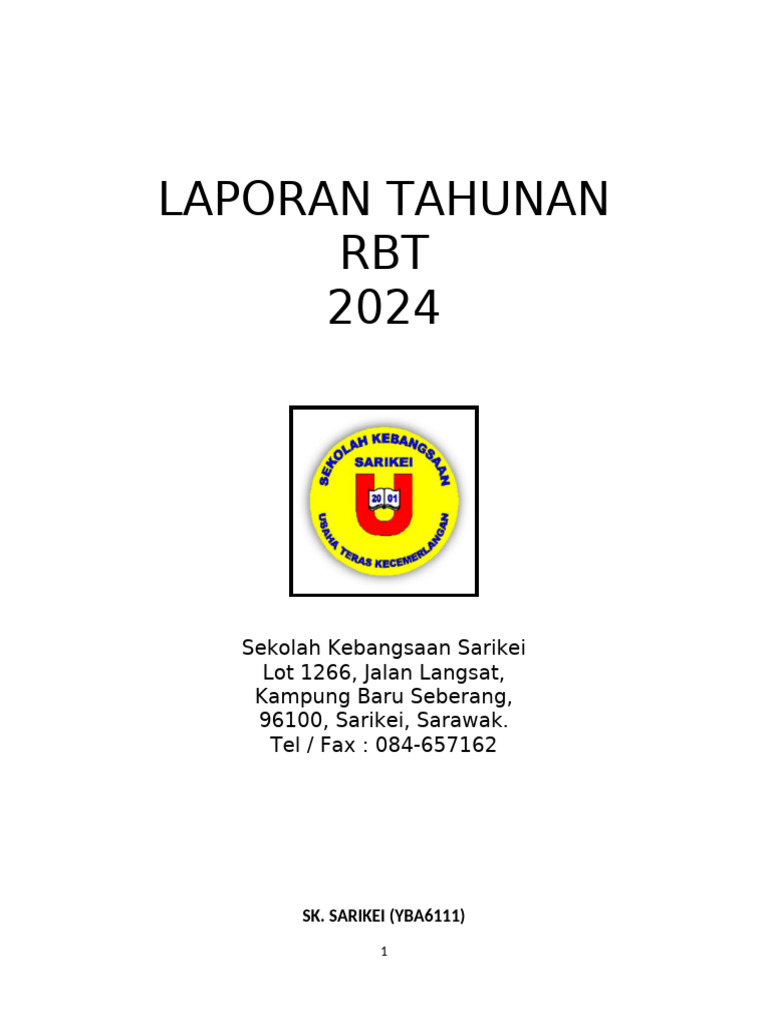 laporan tahunan panitia RBT ahkir tahun 2024 | PDF