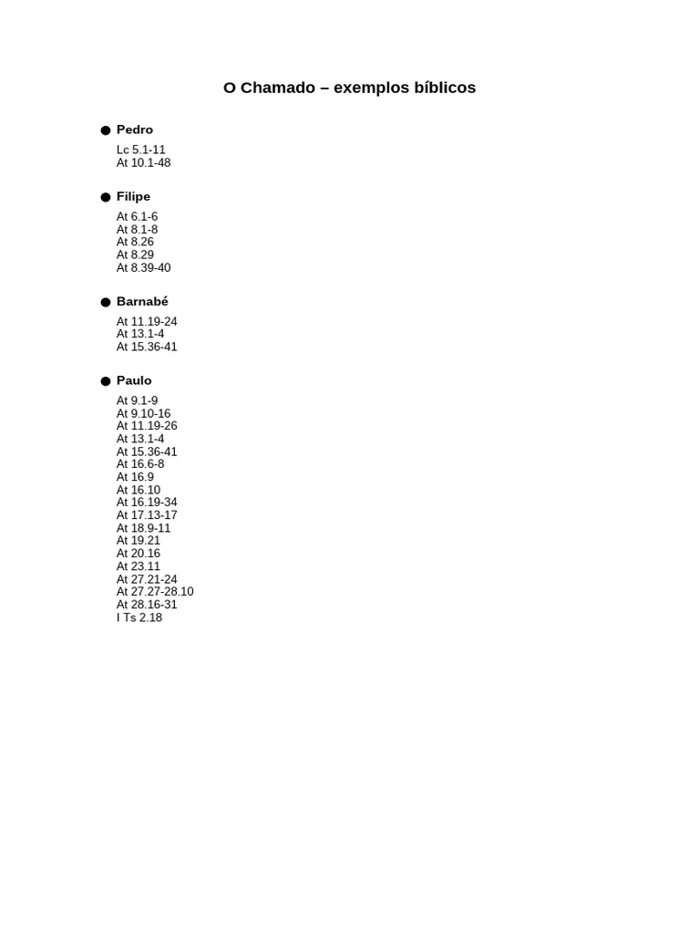 Missões - o Chamado (Exemplos Bíblicos) | PDF