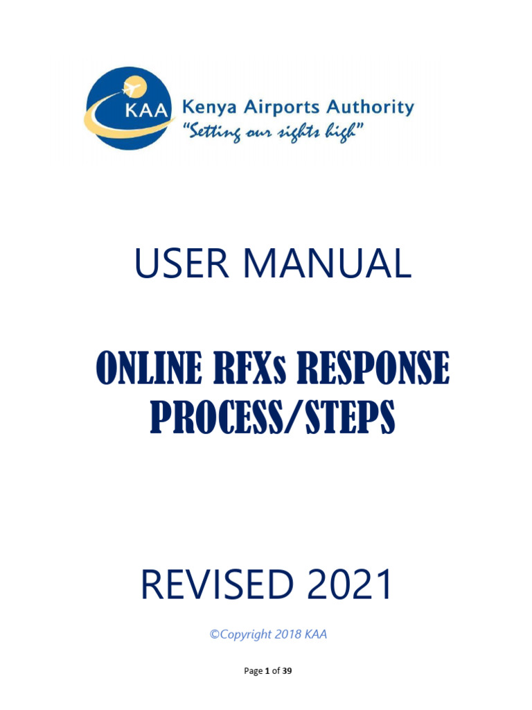 Kaa RFX Online Response User Manual Updated 2021 2 | PDF | Login | Menu (Computing)