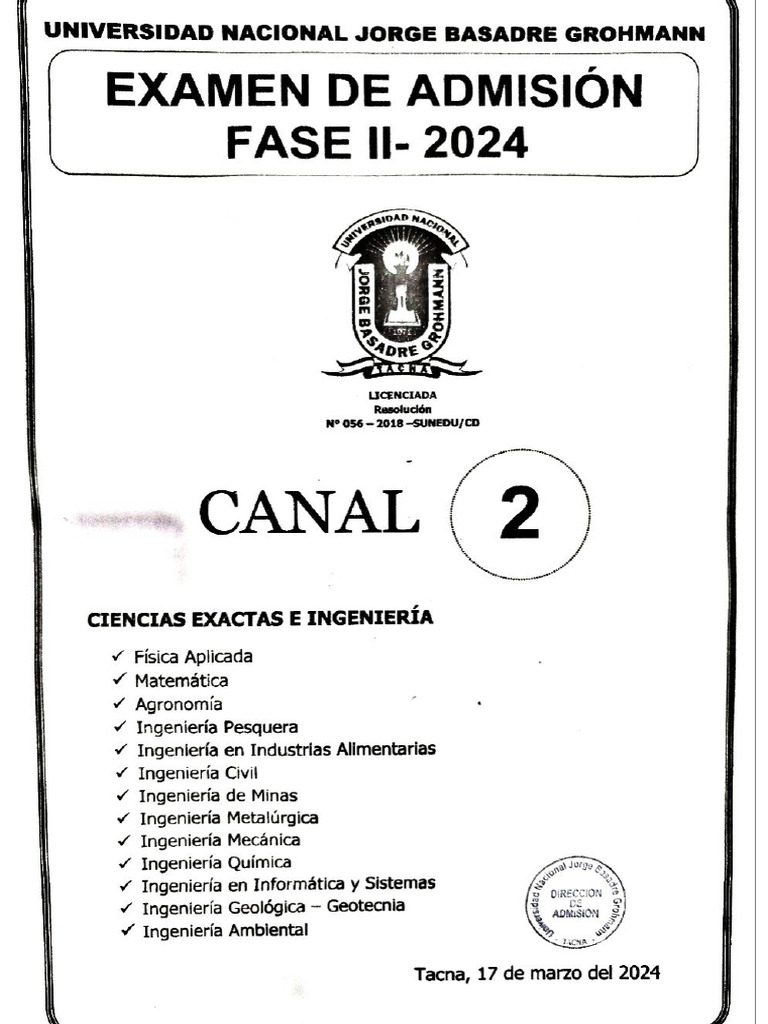 Fase 2 2024 Canal 2 FB Eltiocepu | PDF