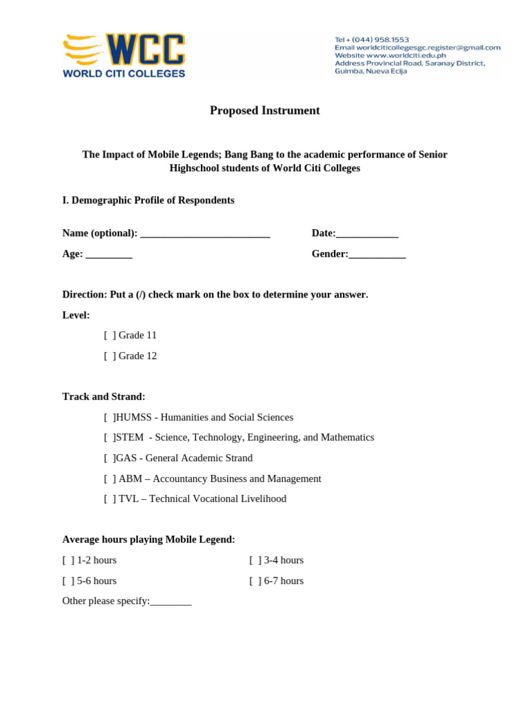 Instrument 1 Pilot Testing | PDF | Behavioural Sciences | Psychology