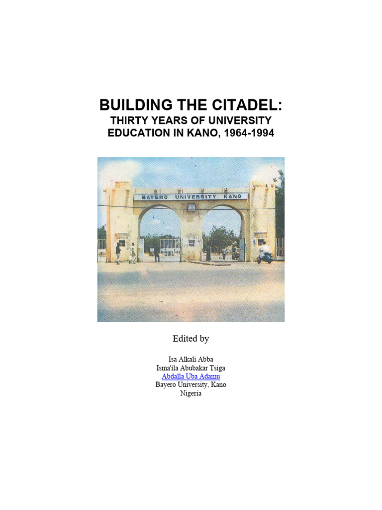 (1998) Building The Citadel - BUK at 30 Years (1994) | PDF | Nigeria ...
