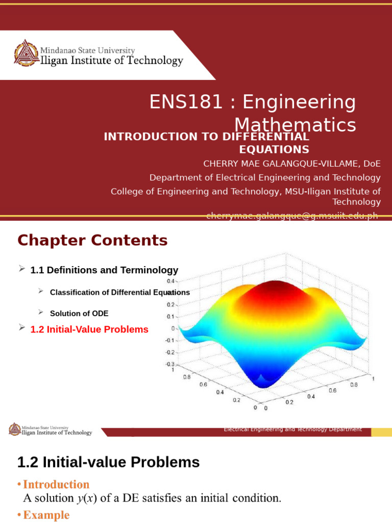 Lecture01c Intro To Differential Eq | PDF | Differential Calculus ...