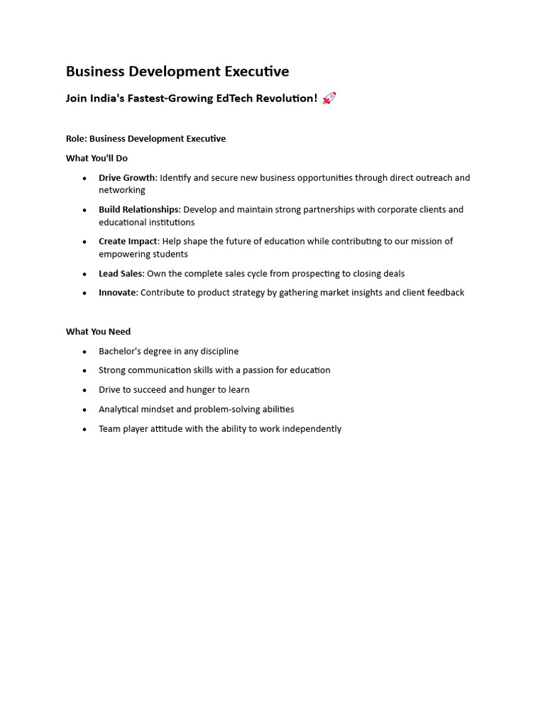 Business Development Executive in EdTech | PDF