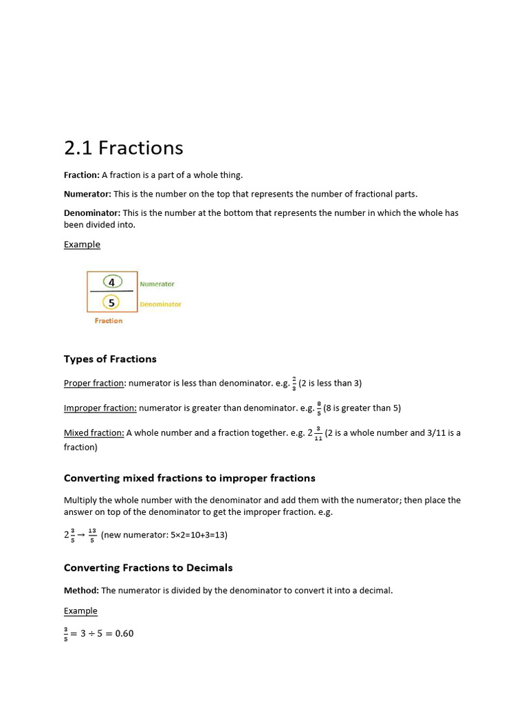 2 1-Fractions | PDF | Multiplication | Division (Mathematics)