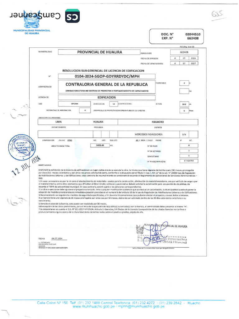 Licencia de Edificacion - Lima Provincias - Organized | PDF